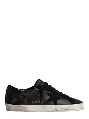 GOLDEN GOOSE Super Star Lace Up Sneakers - Black