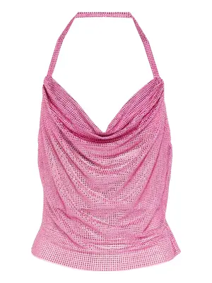Giuseppe Di Morabito Embellished Cowl-neck Top - Pink