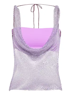 Giuseppe Di Morabito Embellished Mesh Top - Silver