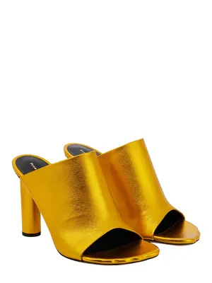 Proenza Schouler Metallic Leather Mules - Gold