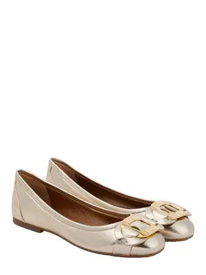 See By Chloé Chany Leather Ballerinas - Gold