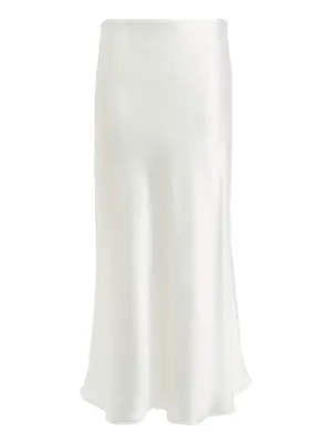 Galvan Satin Midi Skirt - White