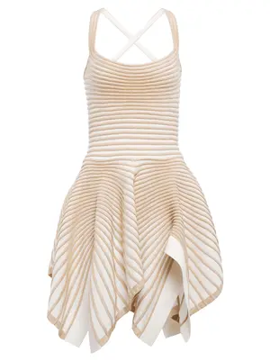 Alaïa Crêpe And Chenille Ballerina Minidress - Beige