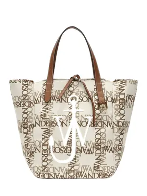 JW Anderson Logo-grid Tote Bag - Neutrals