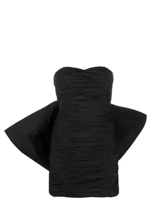 ROTATE BY BIRGER CHRISTENSEN Bow-detail Pleated Minidress - Black