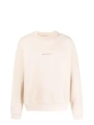 Marni Logo-print Crew-neck Sweatshirt - Neutrals
