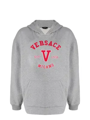 Versace Appliqué Logo Hoodie - Grey