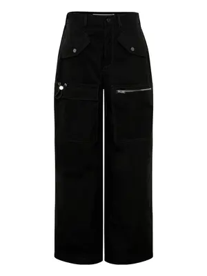 DION LEE Multi-pocket Straight-leg Trousers - Black