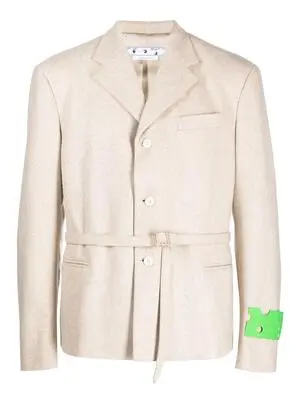 Off-White Buckle-fastened Single-breasted Blazer - Neutrals