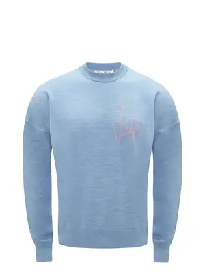 JW Anderson Logo-print Crew Neck Sweatshirt - Blue