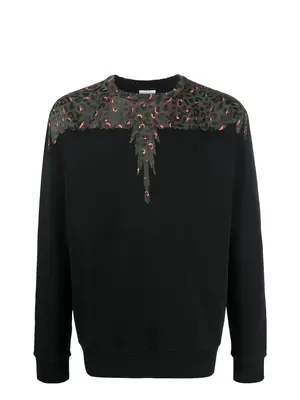 COUNTY OF MILAN Animalier Wings Organic Cotton Sweatshirt - Black