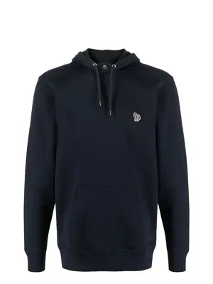 Paul Smith Logo-patch Long-sleeve Hoodie - Blue