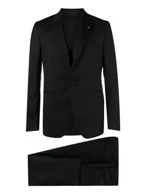 Tagliatore Three-piece Tuxedo Suit - Black