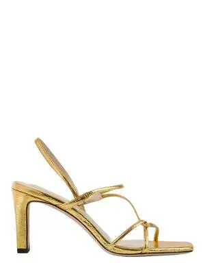 Sandro 80mm Faye Metallic Strappy Sandals - Gold