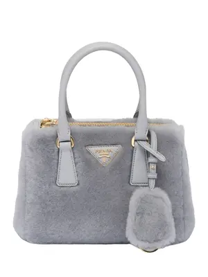 Prada Galleria Mini Shearling Bag - Grey
