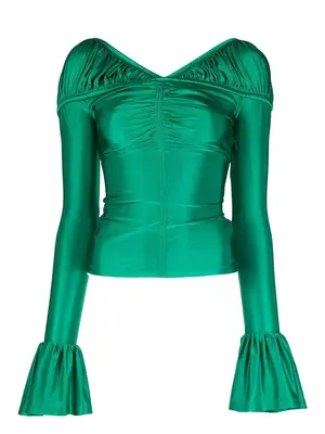 PACO RABANNE Flounce-Sleeved Draped Top