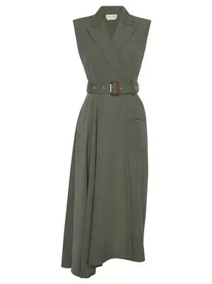 ALEXANDER MCQUEEN Alexander McQueen Tailored Wool Midi Dress