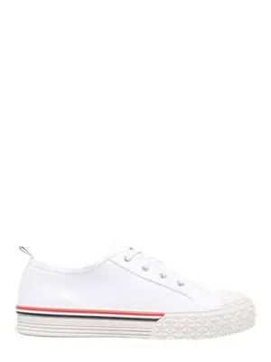Thom Browne Stripe-trim Lace-up Sneakers - White