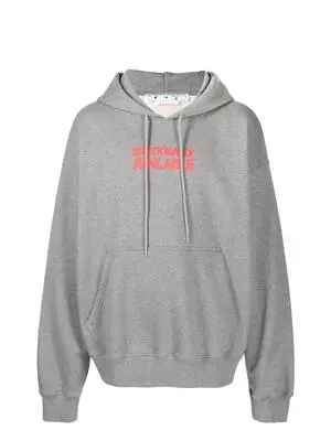 Off-White Arrows-motif Drawstring Hoodie - Grey