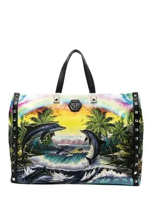 Philipp Plein Graphic Print Tote Bag - Yellow