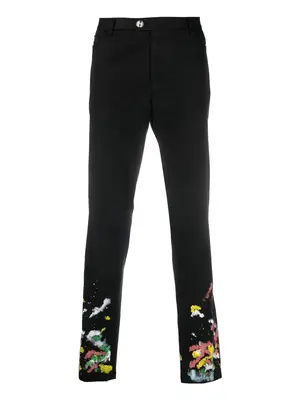 Philipp Plein Paint-splatter Effect Chinos - Black