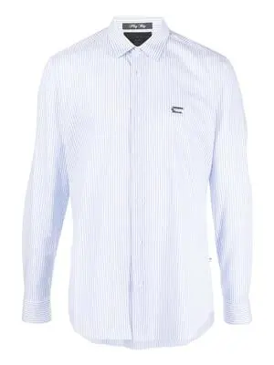 Philipp Plein Graphic-print Striped Shirt - Blue