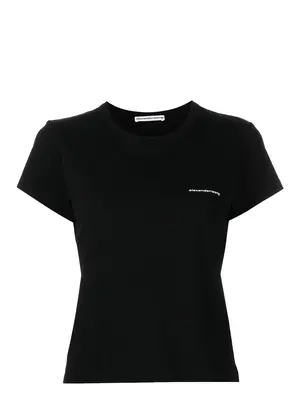 Alexander Wang Alexander Wang Shrunken Logo T-Shirt Black