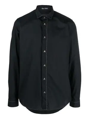 Philipp Plein Contrast Stitch Shirt - Black