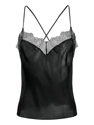 MAISON CLOSE Rendez-vous Lace-trim Camisole - Black