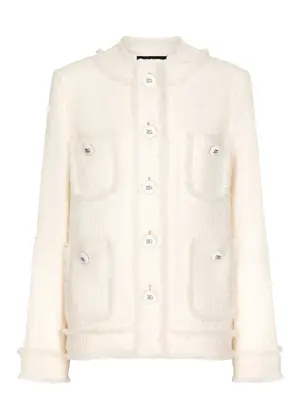 Dolce & Gabbana Single-breasted Tweed Jacket - Neutrals