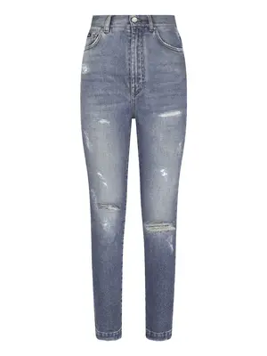 Dolce & Gabbana Grace Distressed Skinny Jeans - Blue