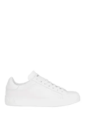 Dolce & Gabbana Portofino Leather Sneakers - White