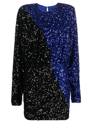 Remain Birger Christensen Two-tone Sequin Minidress - Blue