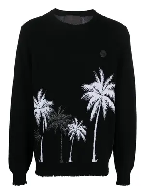 Philipp Plein Hawaii Jacquard Wool Pullover - Black