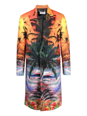 Philipp Plein Graphic-print Coat - Orange
