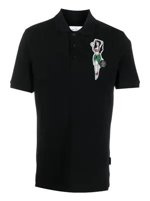 Philipp Plein Logo-patch Polo Shirt - Black