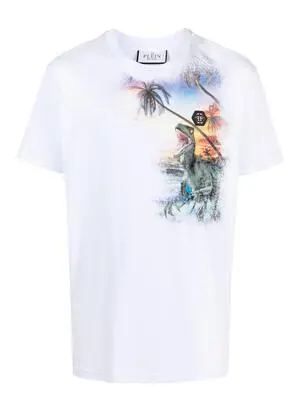 Philipp Plein Hawaii Graphic T-shirt - White