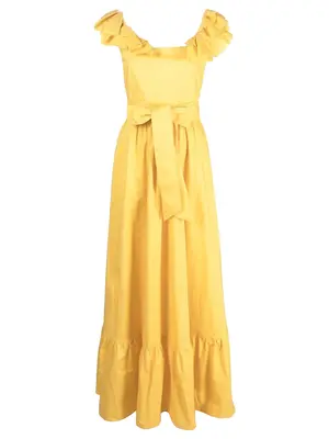 Philipp Plein Ruffle-detail Cotton Dress - Yellow