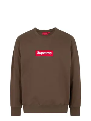 Supreme Box Logo Crewneck Sweatshirt - Brown