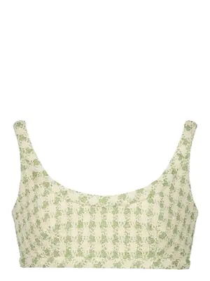 Giambattista Valli Check-pattern Tweed Crop Top - Green