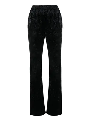 Saint Laurent Wide-leg Velvet Trousers - Black
