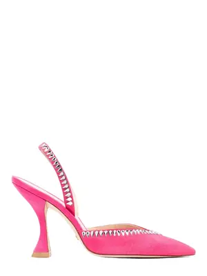 STUART WEITZMAN 105mm Rhinestone Suede Pumps - Pink