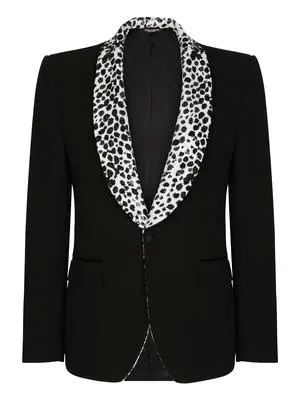 Dolce & Gabbana Single-breasted Stretch Wool Sicilia-fit Tuxedo Jacket - Black