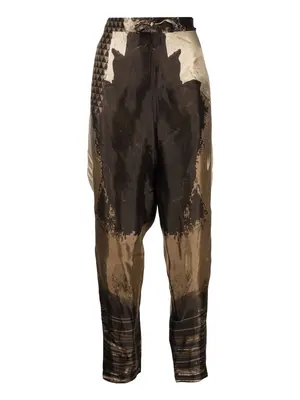 Masnada Graphic-print Trousers - Brown