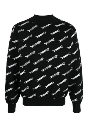 AMBUSH Logo-intarsia Crew-neck Jumper - Black