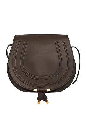 Chloé Marcie Leather Saddle Bag Bold Brown