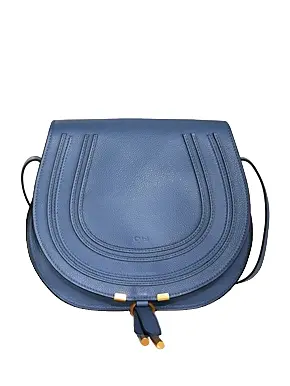 Chloé Marcie Leather Saddle Bag Graphite Navy