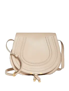 Chloé Marcie Leather Saddle Bag Nomad Beige/gold