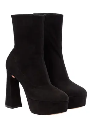 GIANVITO ROSSI Camnero Suede Ankle Boots - Black