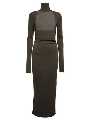 Nanushka Turtleneck Midi Dress - Brown